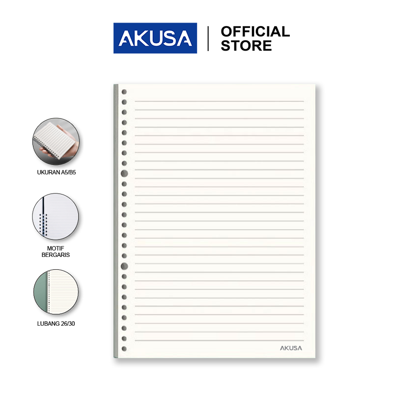 Jual AKUSA Refill Notebook A5/B5 Kertas Isi Ulang Binder Buku Tulis ...