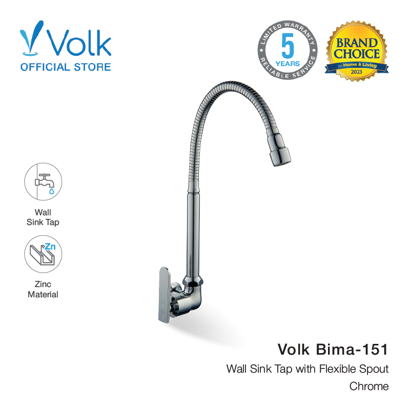 Jual Volk Bima-151 Kran Air Cuci Piring Tembok Fleksibel Babet / Wall ...