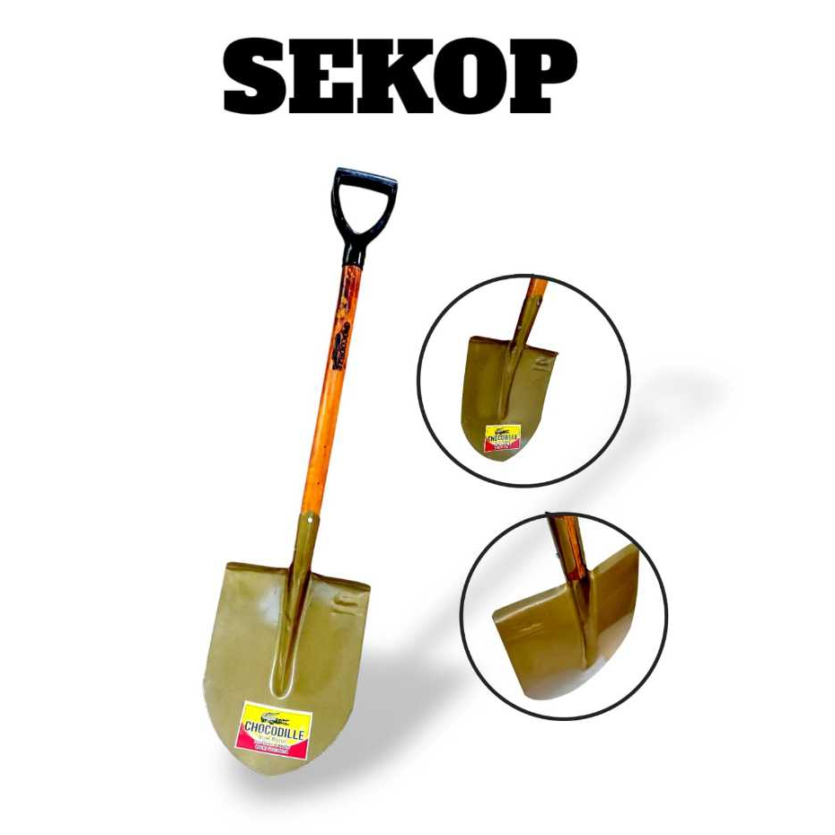 Jual Sekop Pasir / Model Lancip Besi / Gagang Kayu Chocodille | Shopee ...