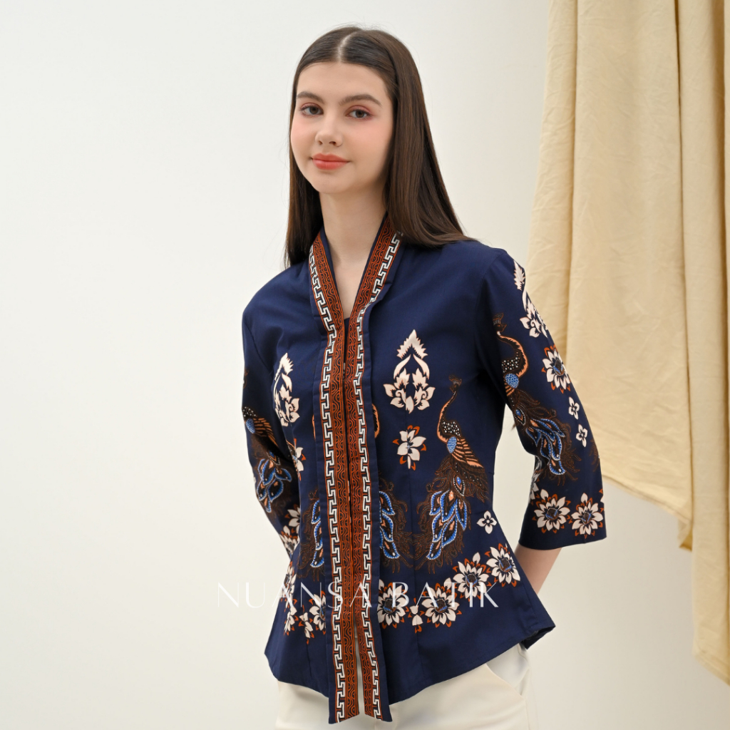 Jual Nuansa Batik Blouse Batik Model Kutu Baru Lengan 7/8 Bahan Katun Stretch | Shopee Indonesia