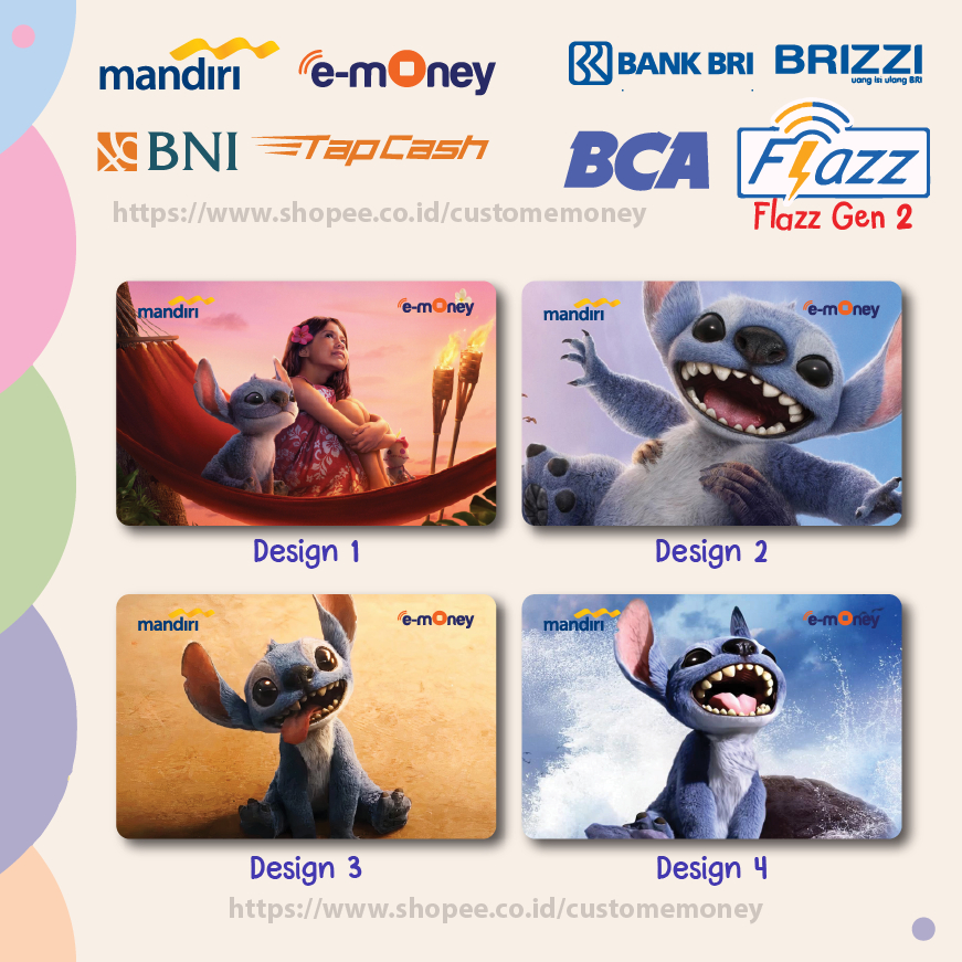 Jual KARTU EMONEY KARTUN LILO & STITCH FILM 2025 ANIME KEREN MANDIRI ...