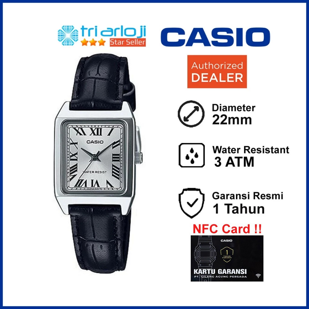 Jual CASIO LTP-V007L-7B1UDF Jam Tangan Wanita Analog Hitam Kulit LTP-V007L-7B1 LTPV007L LTP ...