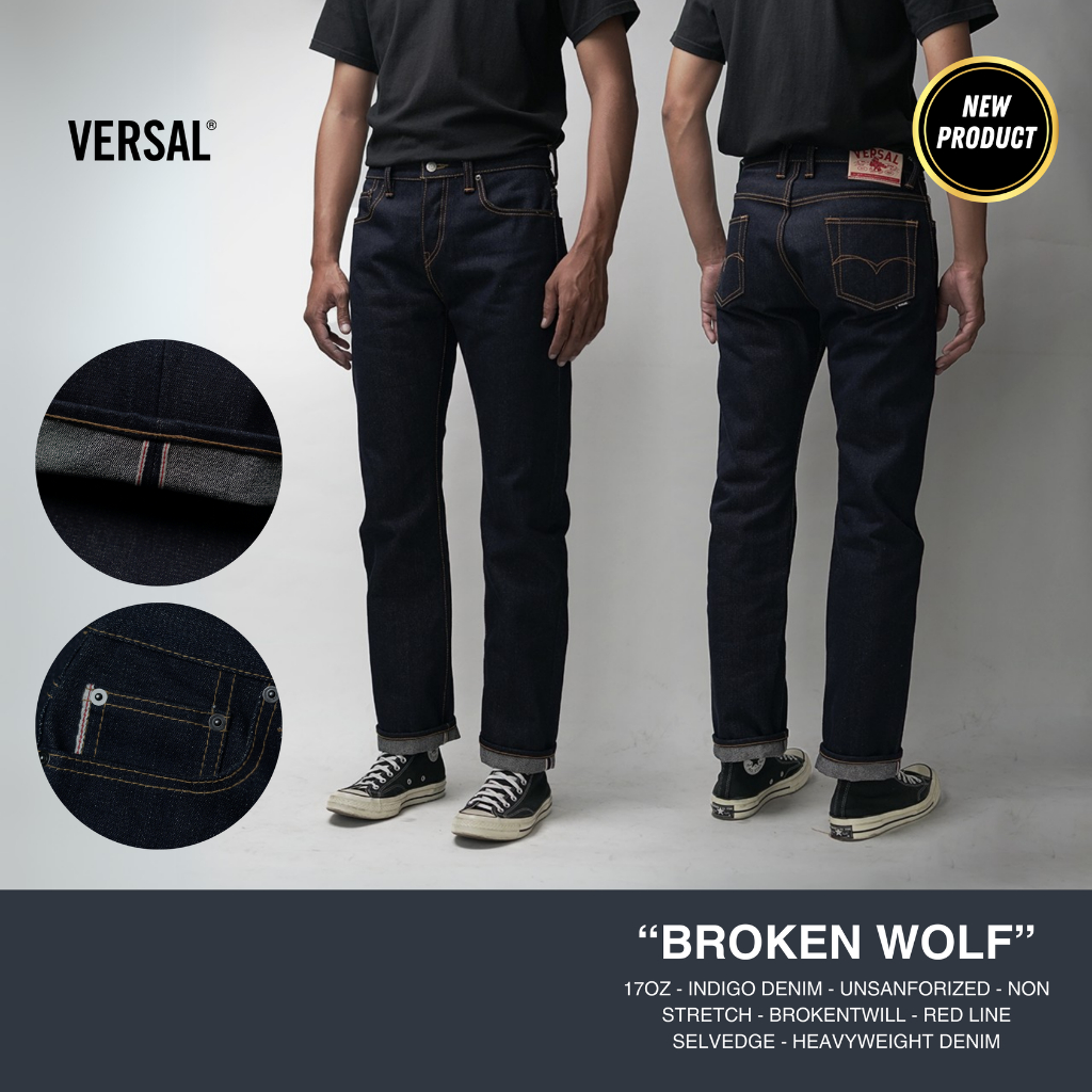 Jual Versal The Finest- BROKEN WOLF 17oz Deep Indigo Unsanforized ...