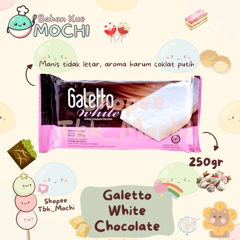 Jual Coklat Galetto White Compound 250gr / Coklat Batangan Putih ...