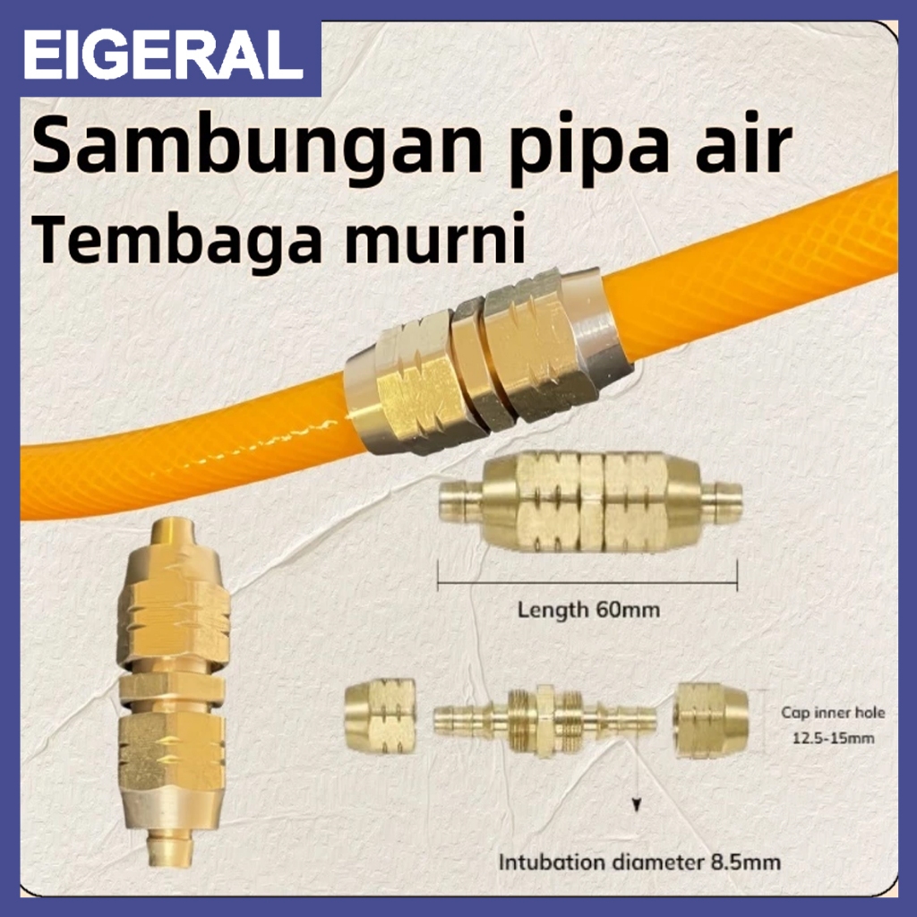 Jual [COD]Sambungan selang Kuningan / Nepel Lurus kuningan / nepel ...