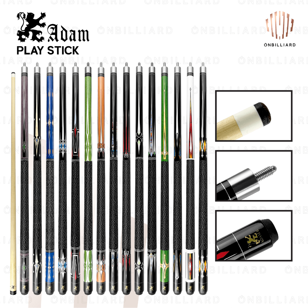 Jual ADAM II Cue Stick Billiard Lokasi Play Grip Linen 12.75mm ADAM 2 ...