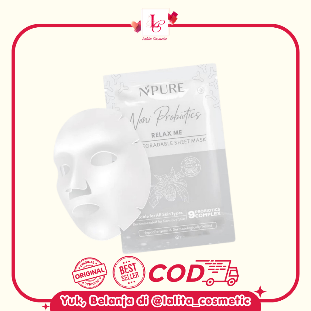 Jual NPURE Sheet Mask Noni / Relax Me / Masker Wajah Kulit Sensitif ...