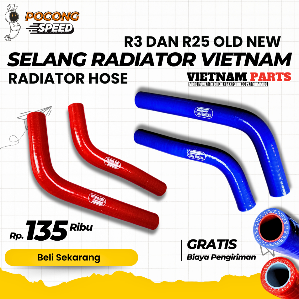 Jual SELANG RADIATOR R25 OLD/NEW MT 25 SELANG RADIATOR RUBBER R25 R3 ...