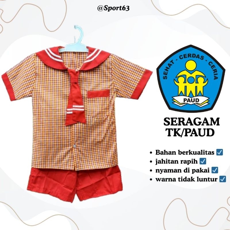 Jual Seragam anak Tk/Seragam anak Paud/Satu set seragam anak Tk/Paud ...