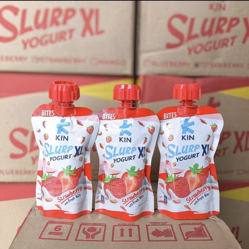 Jual Kin Yoghurt Slurp Strawberry Paket 3 pcs | Shopee Indonesia