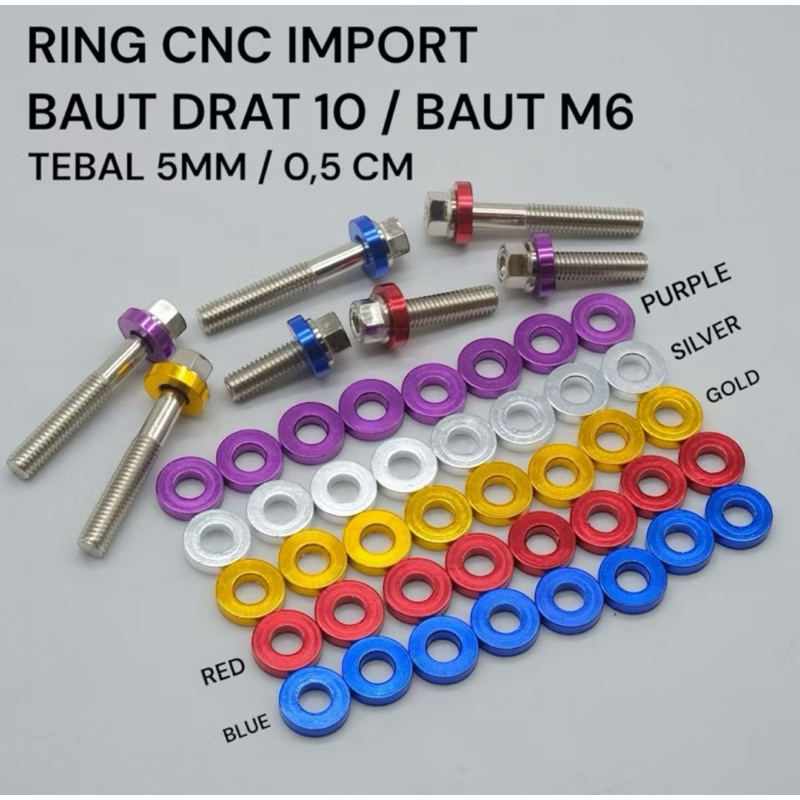 Jual RING BAUT CNC IMPORT TEBAL UNTUK BAUT UKURAN 10 M6 ring cvt cnc ...