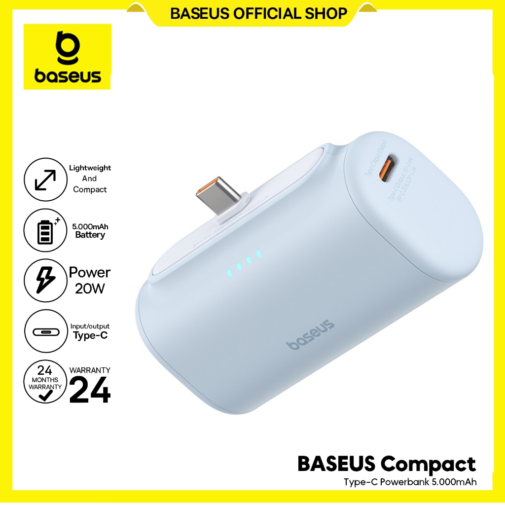 Jual Baseus Compact Fast Charging Powerbank Type-C Edition 5000mAh 20W ...