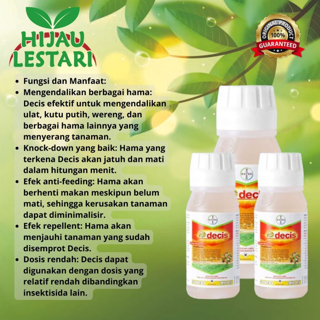 Jual DECIS 50ml & 100ml , Insektisida 25EC Deltametrin 25g/l - Pembasmi ...