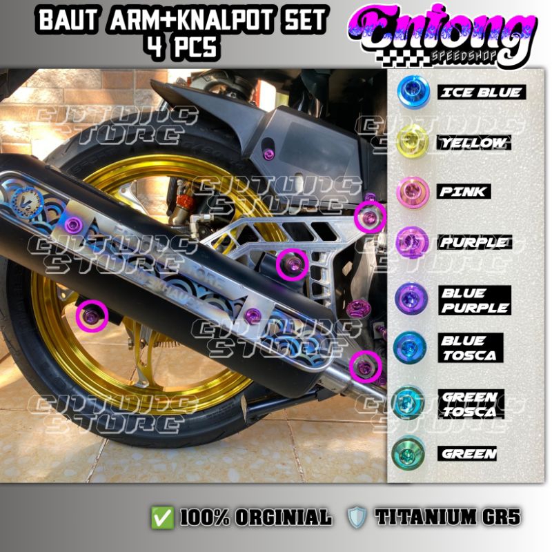 Jual Baut Titanium Set Knalpot + Arm Vario 125/150/160 Pcx Original Vietnam GR5 | Shopee Indonesia