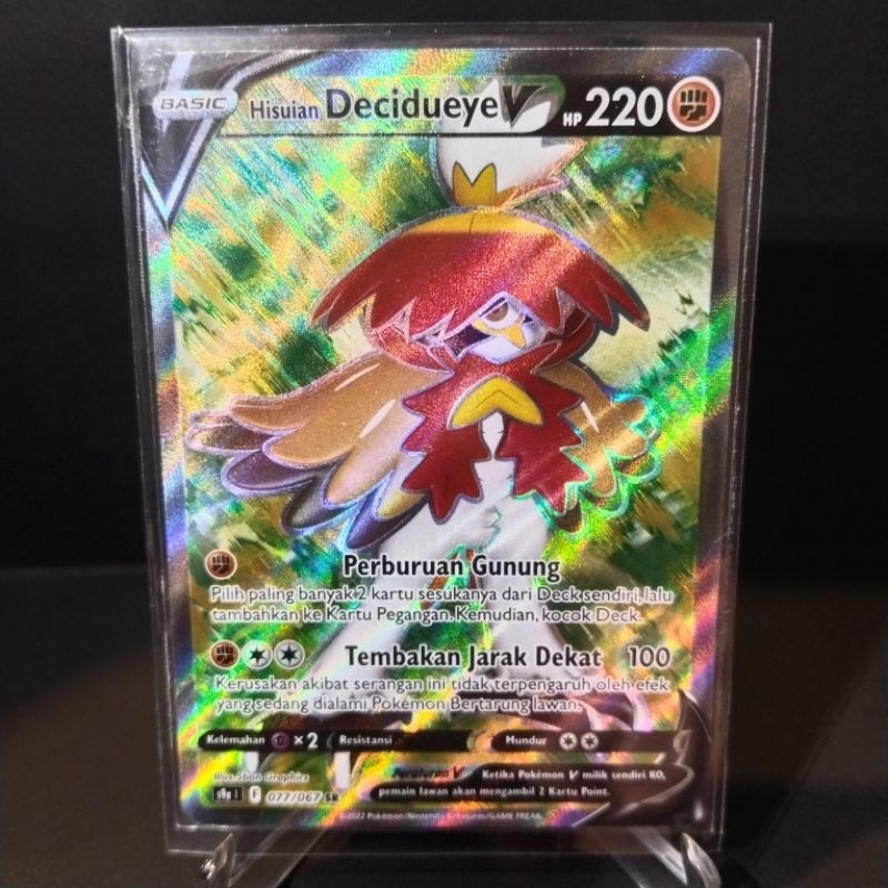 Jual Hisuian Decidueye V SR s9a 077/067 Pertarungan Daerah Kartu ...