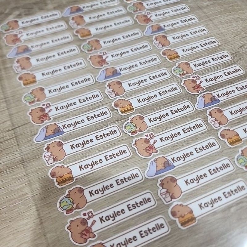 Jual sticker label nama capybara waterproof/ sablon kain | Shopee Indonesia