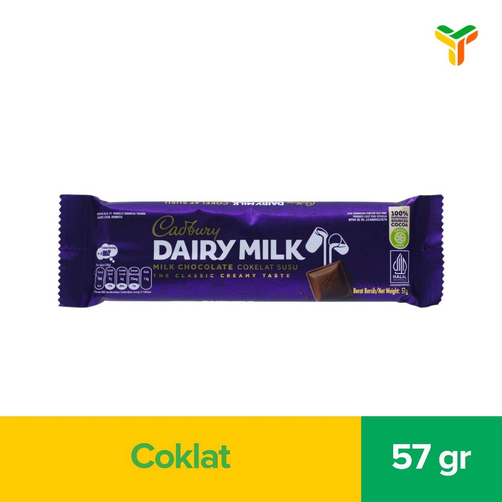 Jual Cadbury Dairy Milk 57 Gram Cokelat Makanan Ringan | Shopee Indonesia