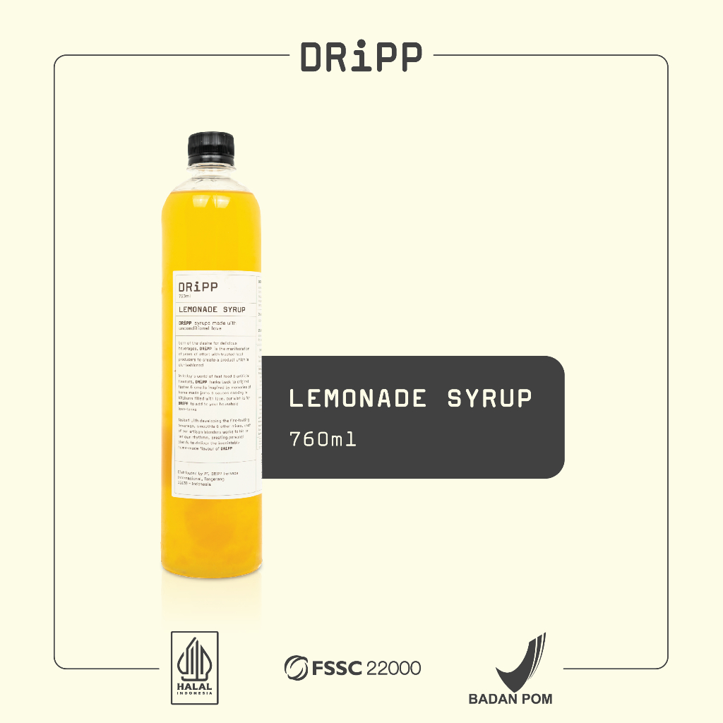 Jual DRiPP Lemonade Syrup - Perasa Minuman Berbentuk Sirup Lemon Untuk ...