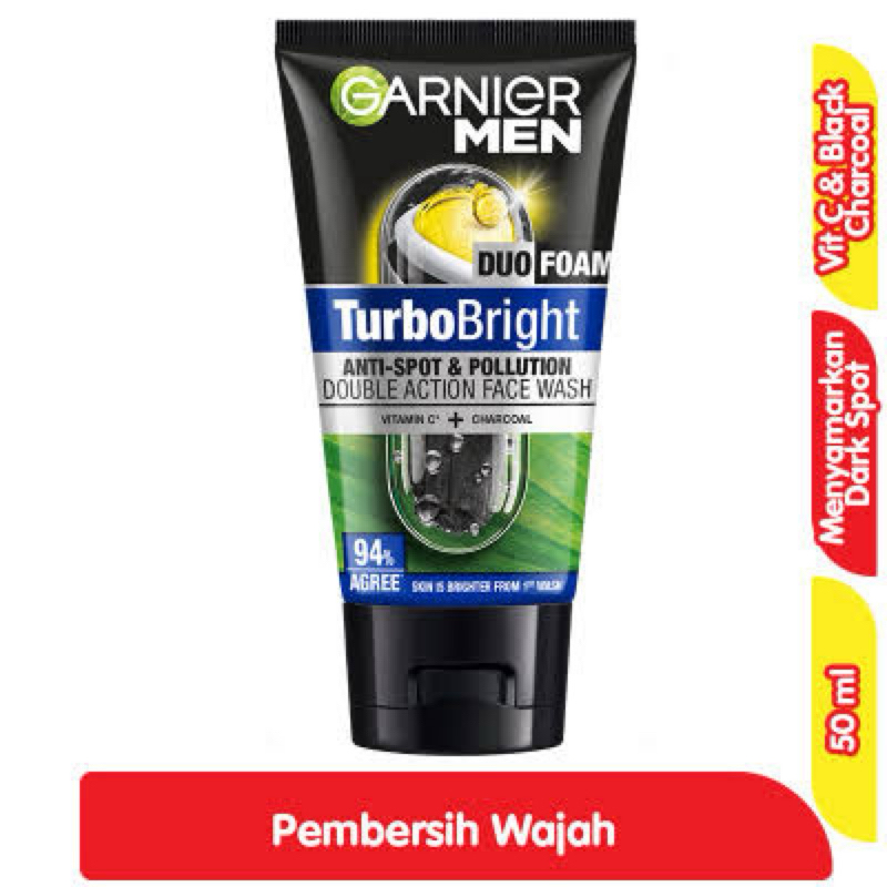 Jual Garnier Men Turbo Bright Anti Pollution & Spots Super Duo Foam 50 ML Baca Desk | Shopee ...