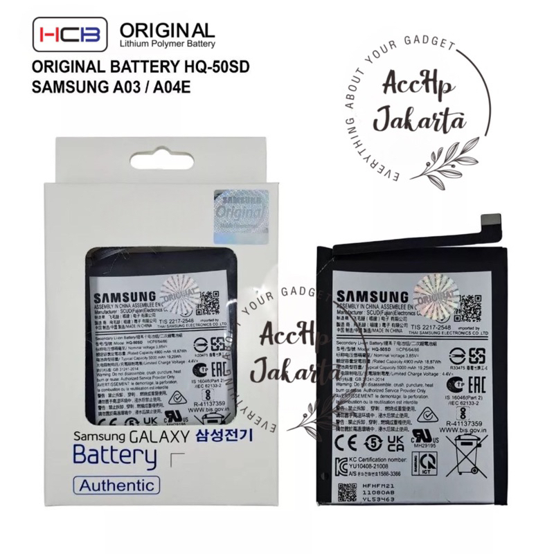 Jual Baterai Batre Samsung A03 / A035 A04E HQ-50SD HQ-50N Batrai Batrei ...