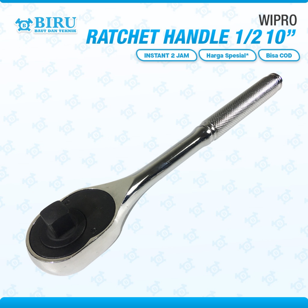 Jual WIPRO ratchet handle 1/2 x 10 inch ORIGINAL Chrome 1/2x10inch ...