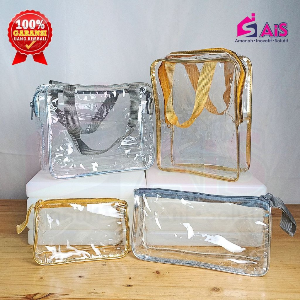 Jual TAS KOSMETIK KOTAK MIKA BENING POUCH KOSMETIK MIKA BENING PREMIUM ...