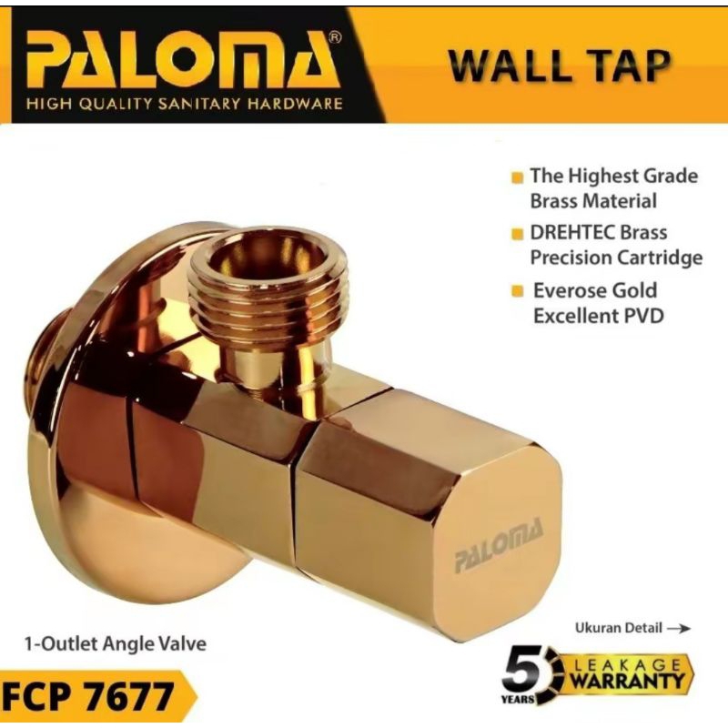 Jual PALOMA FCP 7677 Keran Stop Toilet WC Jet Shower Valve Tembok Kran ...