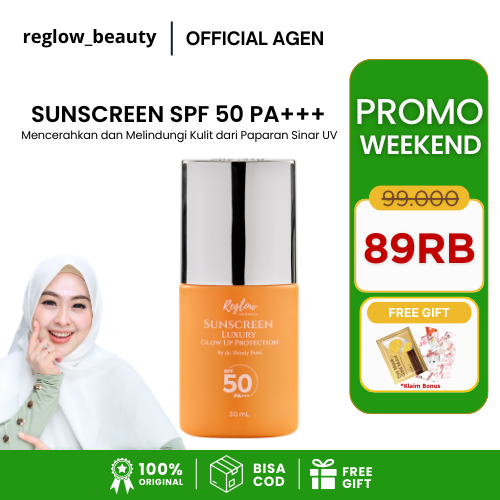 Jual REGLOW Sunscreen Luxury Glow Up Protection SPF 50 PA+++ Lindungi ...