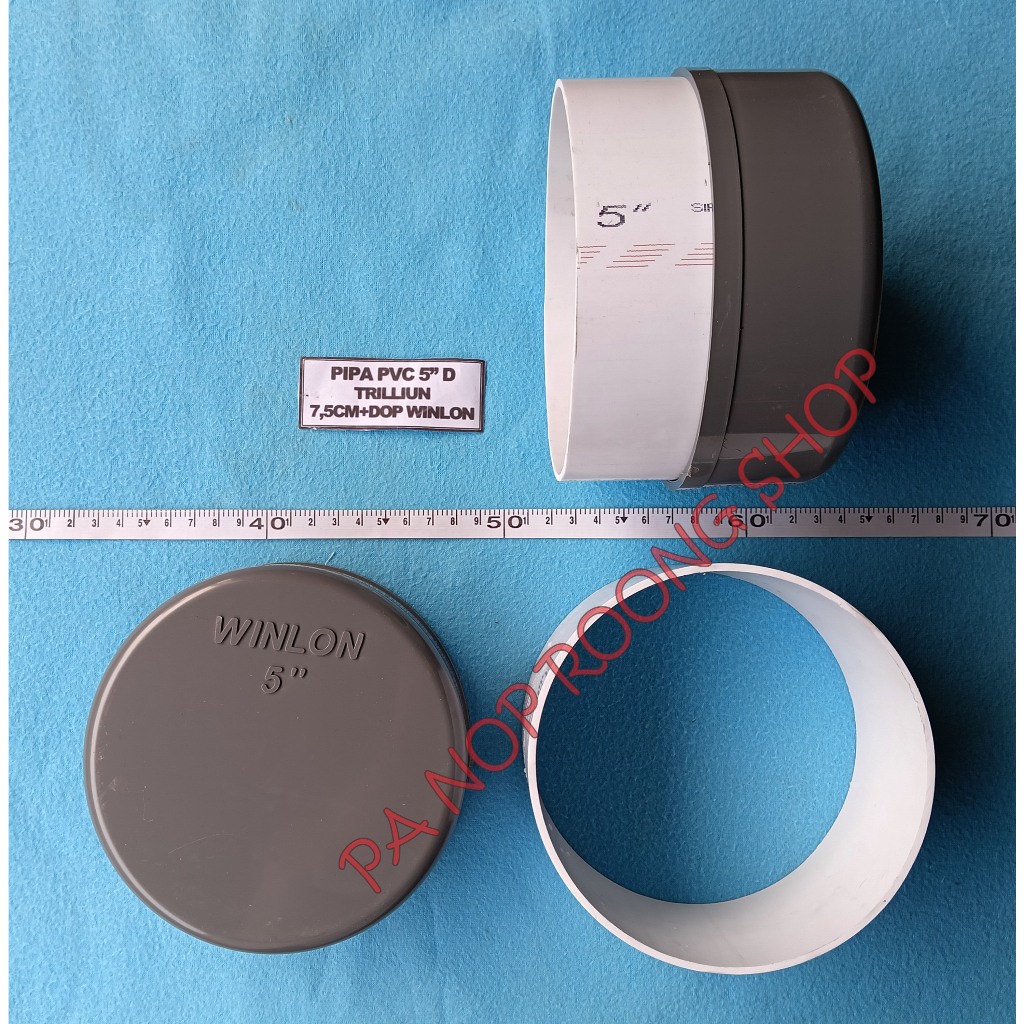 Jual PIPA PVC 5" D TRILLIUN PANJANG 7,5 CM + DOP / TUTUP WINLON ...