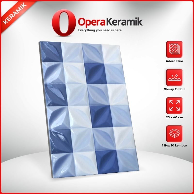 Jual Keramik Dinding Kamar Mandi 25x40 Adora Blue | Shopee Indonesia