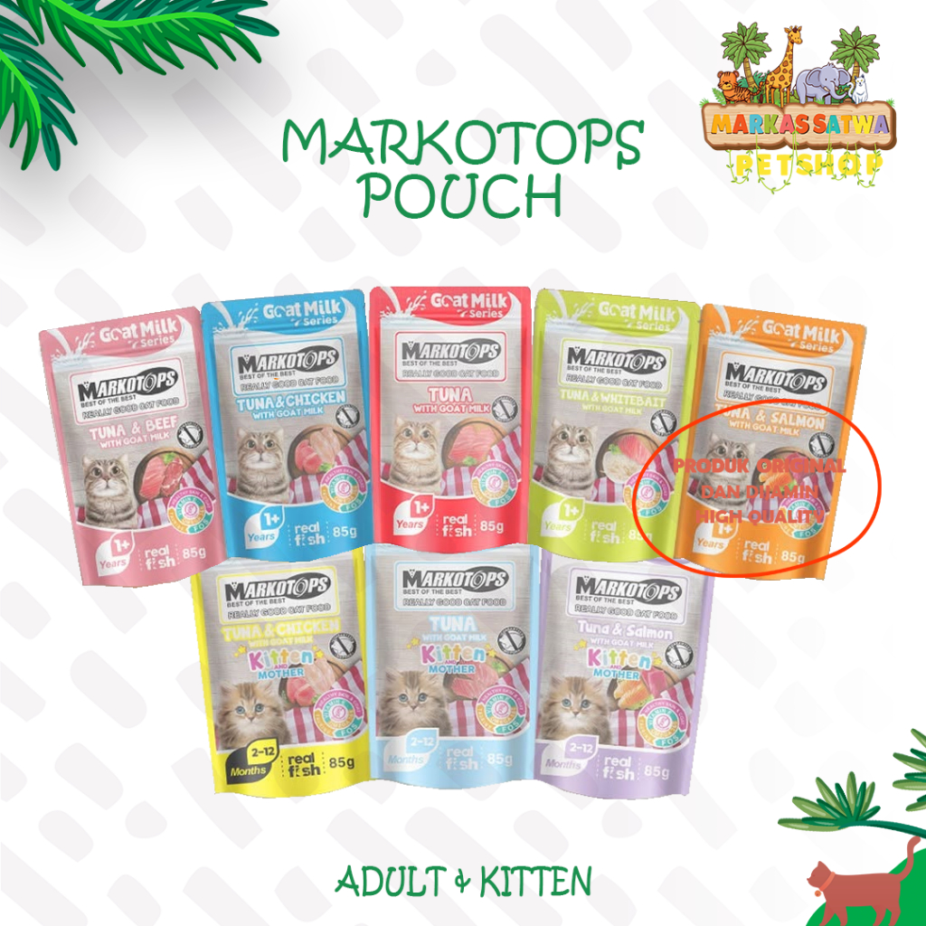 Jual Makanan Basah Untuk Kucing MARKOTOPS Pouch 85 gr - Makanan Basah ...