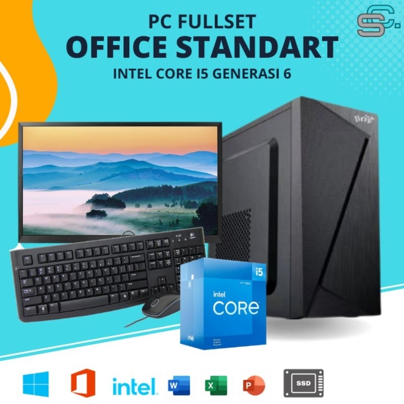 Jual PC RAKITAN INTEL CORE I5 GENERASI 6 DDR4 KOMPUTER KANTOR DESKTOP STANDART OFFICE | Shopee ...