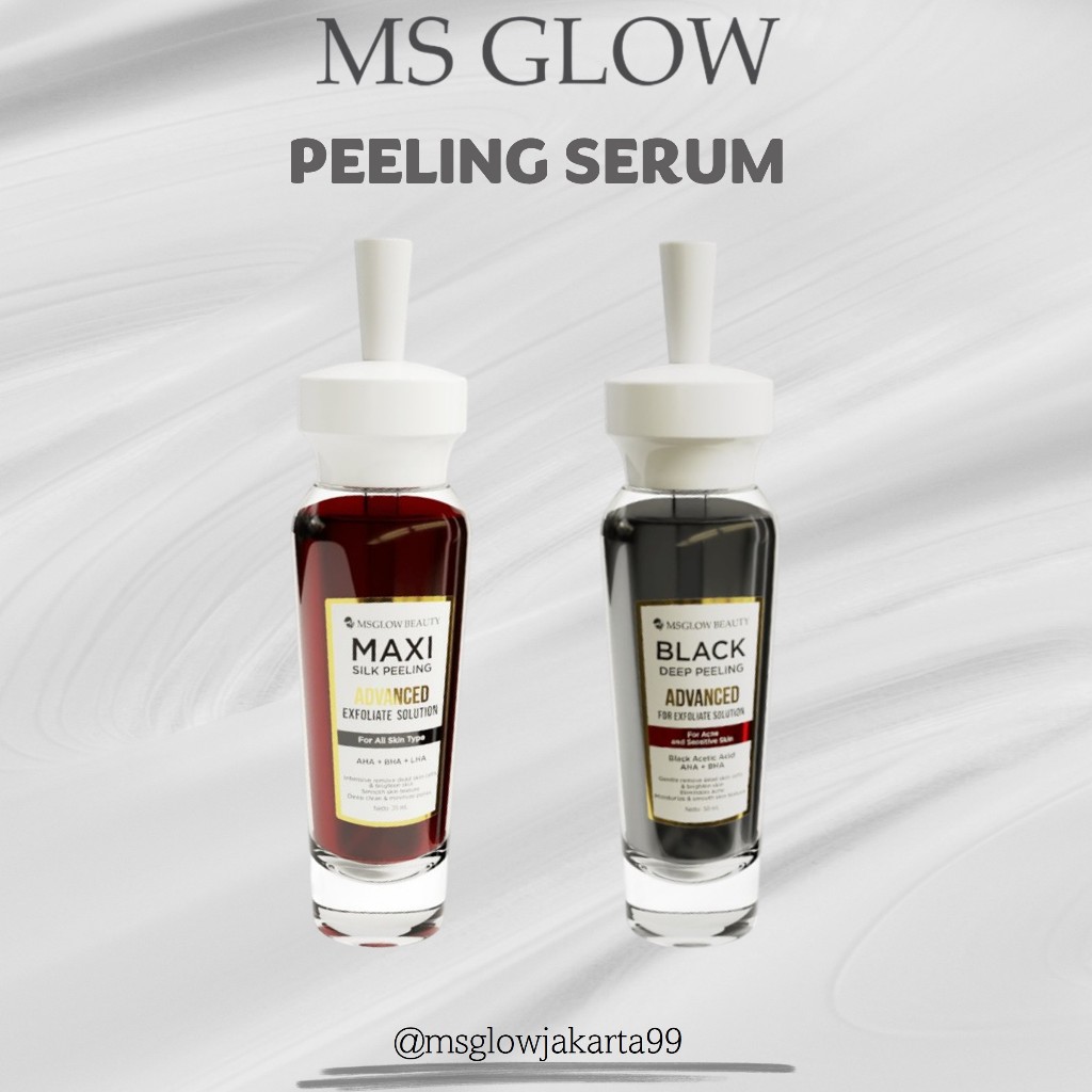 Jual MS GLOW Peeling Serum Maxi & Black Exfoliate Solution 35ml | Shopee Indonesia