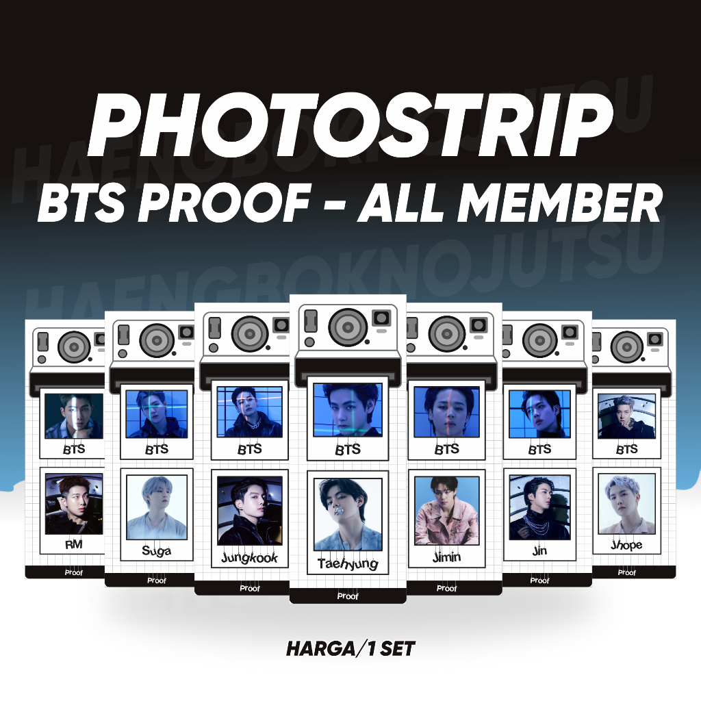 Jual PHOTO STRIP BTS PROOF 1SISI (HARGA 7 PCS + LAMINASI 2 SISI) ALL ...