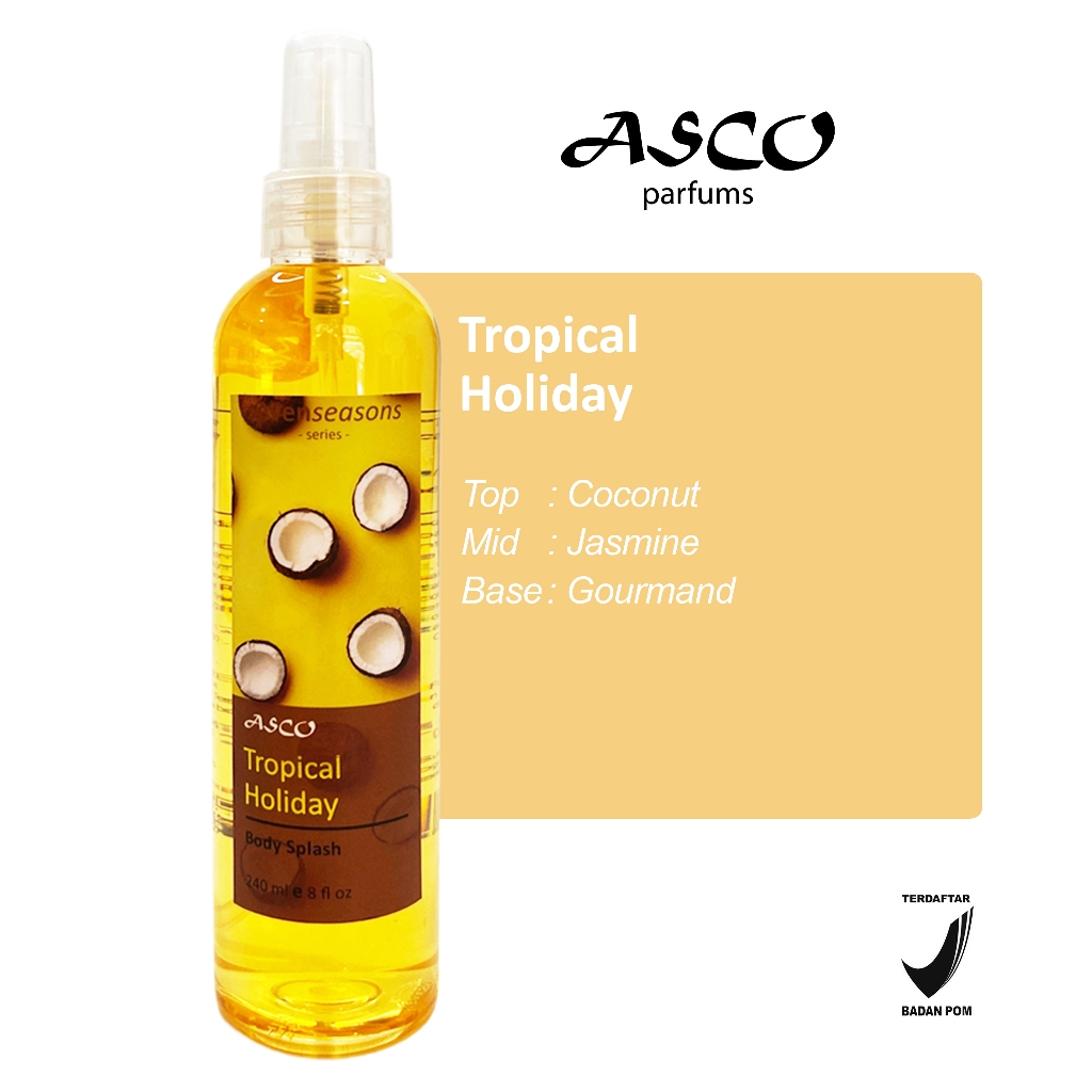 Jual [ Coconut Jasmine ] Asco Body Splash TROPICAL HOLIDAY 240ml ...