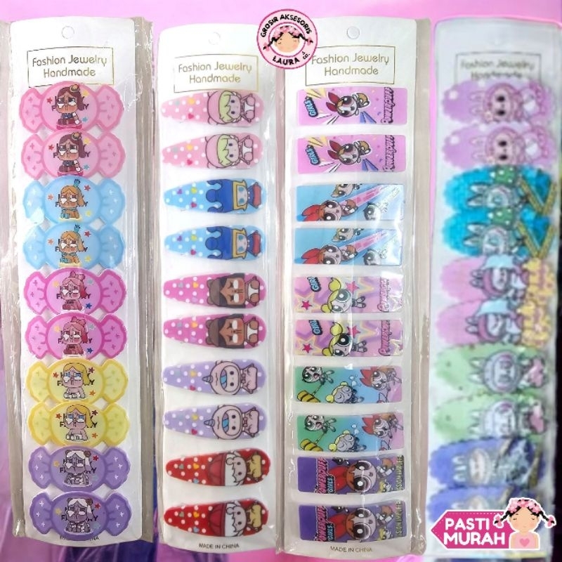 Jual Jepit Lotso Labubu Sanrio Powerpuff Girls hello kitty tip top 10 ...