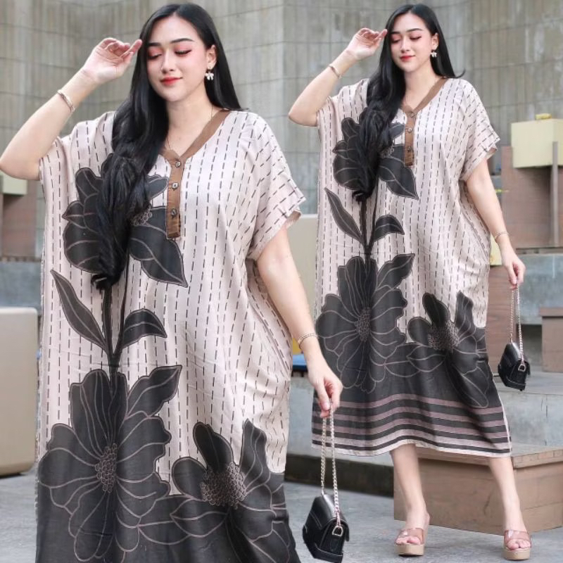 Jual Daster viral kekinian jumbo busui kancing depan rayon premium tebal leher berkerah new ...