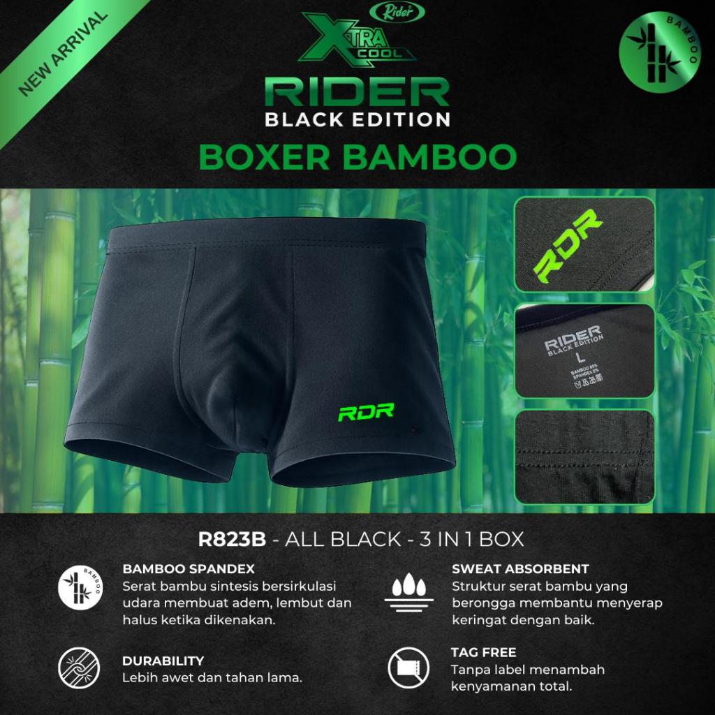 Jual Rider Xtracool Black Edition Boxer Bamboo - Boxer Pria Bamboo ...