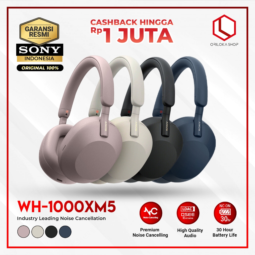 Jual Sony WH-1000XM5 WH1000XM5 / WH-1000 XM5 Headphone Wireless Bluetooth 5.2 With Noise ...