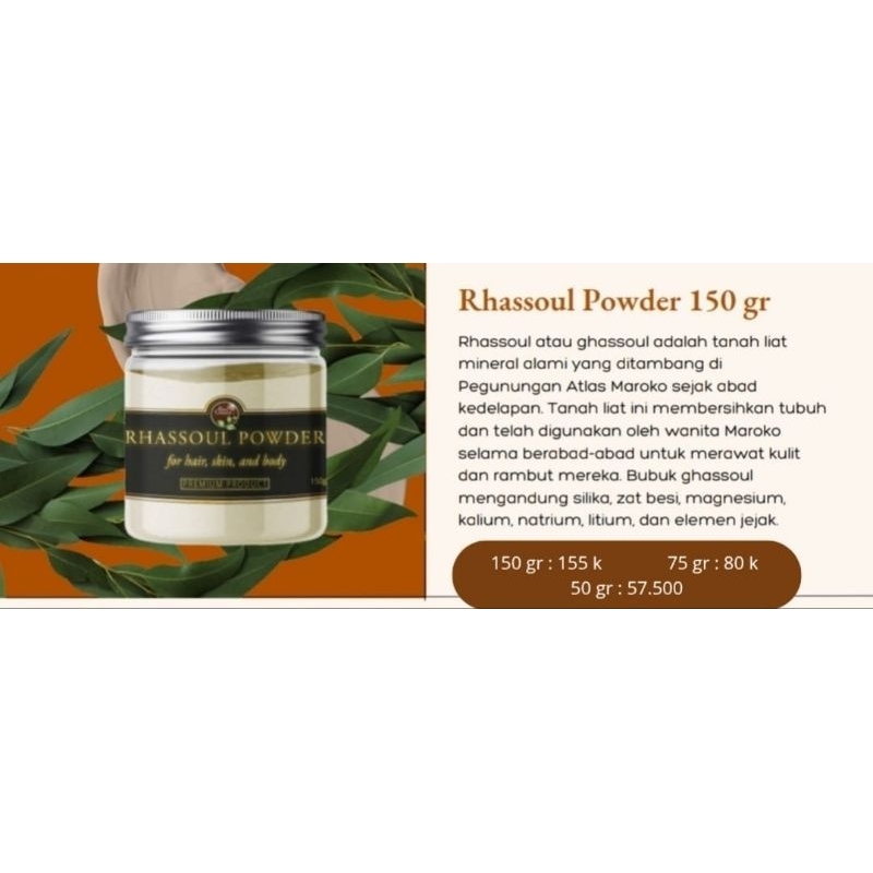 Jual Ghassoul Powder ( Rhassoul Powder ) | Shopee Indonesia