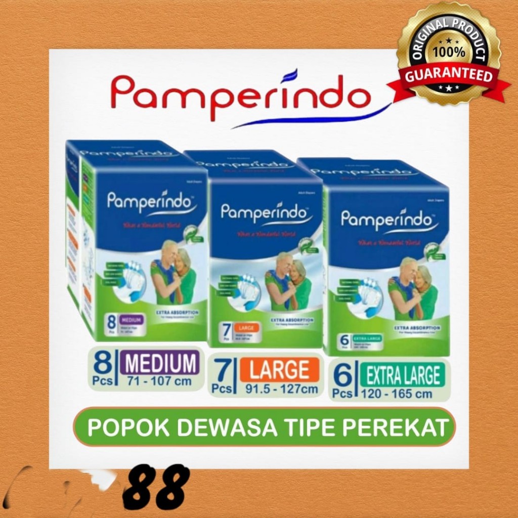 Jual Pamperindo Adult Diaper Popok Perekat Dewasa Free1 Underpad ...