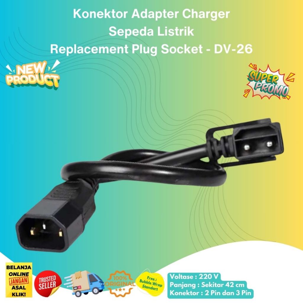 Jual Kabel Konektor Adapter Charger Sepeda Listrik Replacement Plug ...