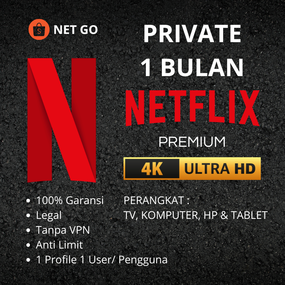 Jual NETFLIXX 4K 1 BULAN PRIVATE SHARING AMANAH LEGAL GARANSI FULL 100% | Shopee Indonesia