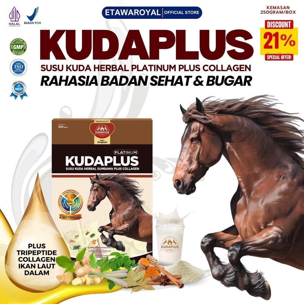 Jual Susu Kuda Lombok Kudaplus Herbal dengan Collagen Kudaplus 100% ...