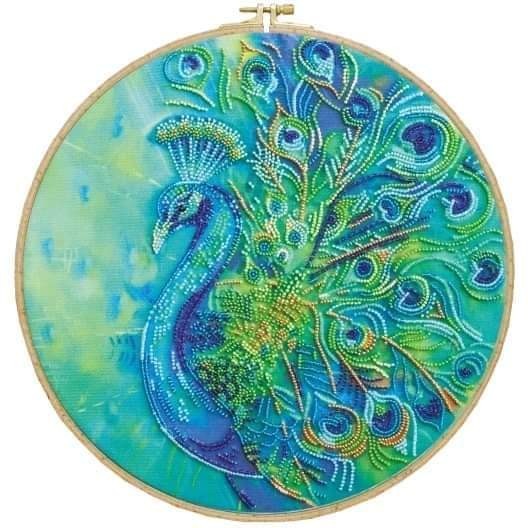 Jual Paket Embroidery Abris art bead embroidery AB-756 royal peacock ...