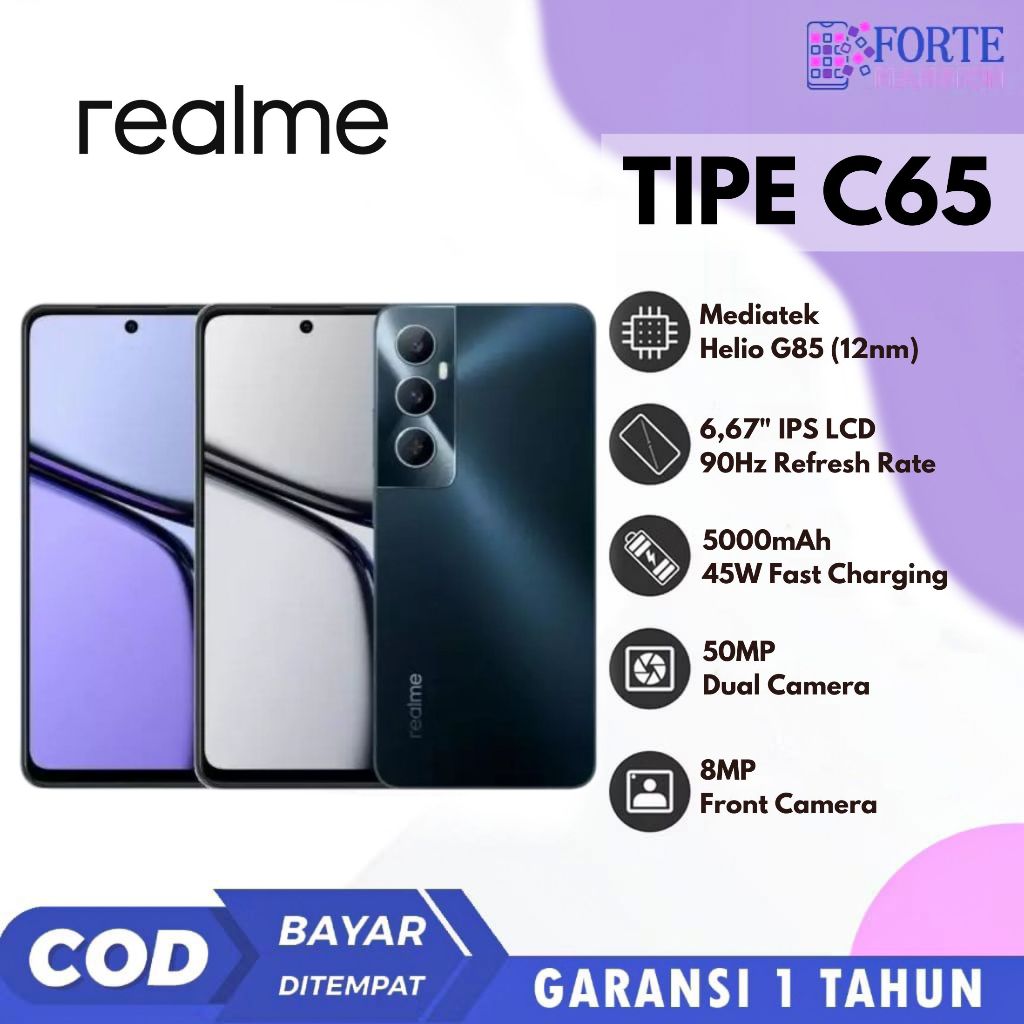 Jual HP REALME C65 8+256GB Hp Murah Smartphone Fullset Garansi 12 Bulan ...