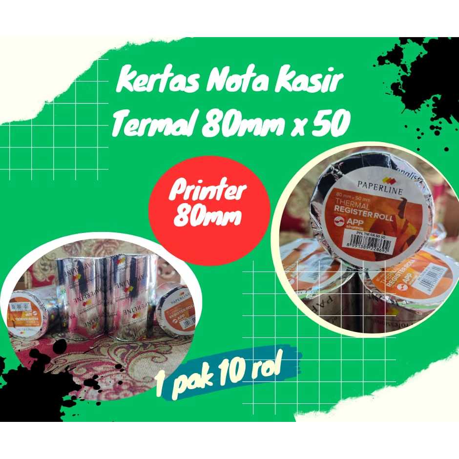 Jual 1 ROL Kertas NOTA Kasir Paperline 80MMx50 Untuk Printer KASIR 80mm ...