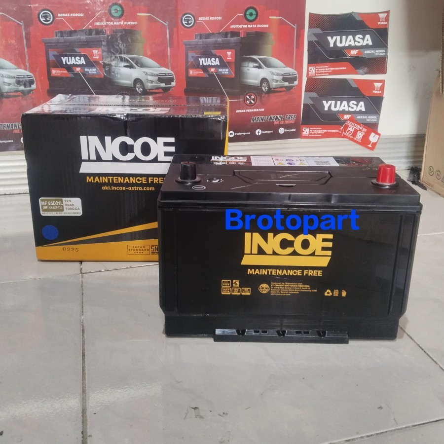 Jual Aki Mobil IINCOE 95D31L NX120-7L MF Aki Kering 12v 80Ah ORIGINAL INCOE ASTRA | Shopee Indonesia