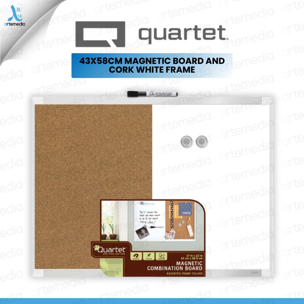 Jual Quartet 43x58cm Magnetic Board and Cork White Frame Papan Tulis ...