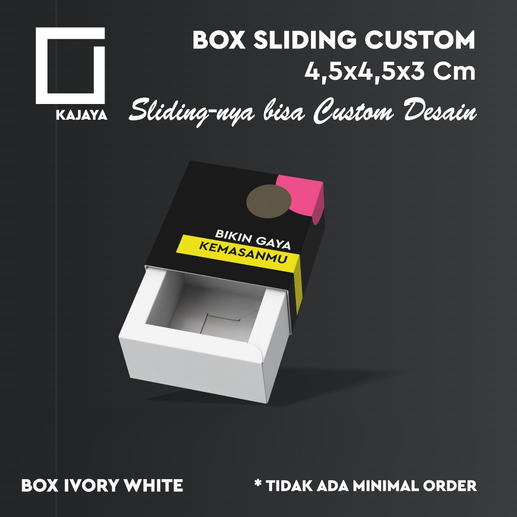 Jual Box Sliding Custom 4,5x4,5x3 cm Coil Vape Cincin Kemasan Packaging ...